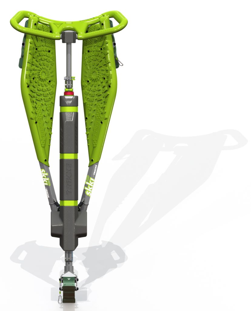 SKKI Trikke Model 2026 Gray/Green - Grey Front Bumper.